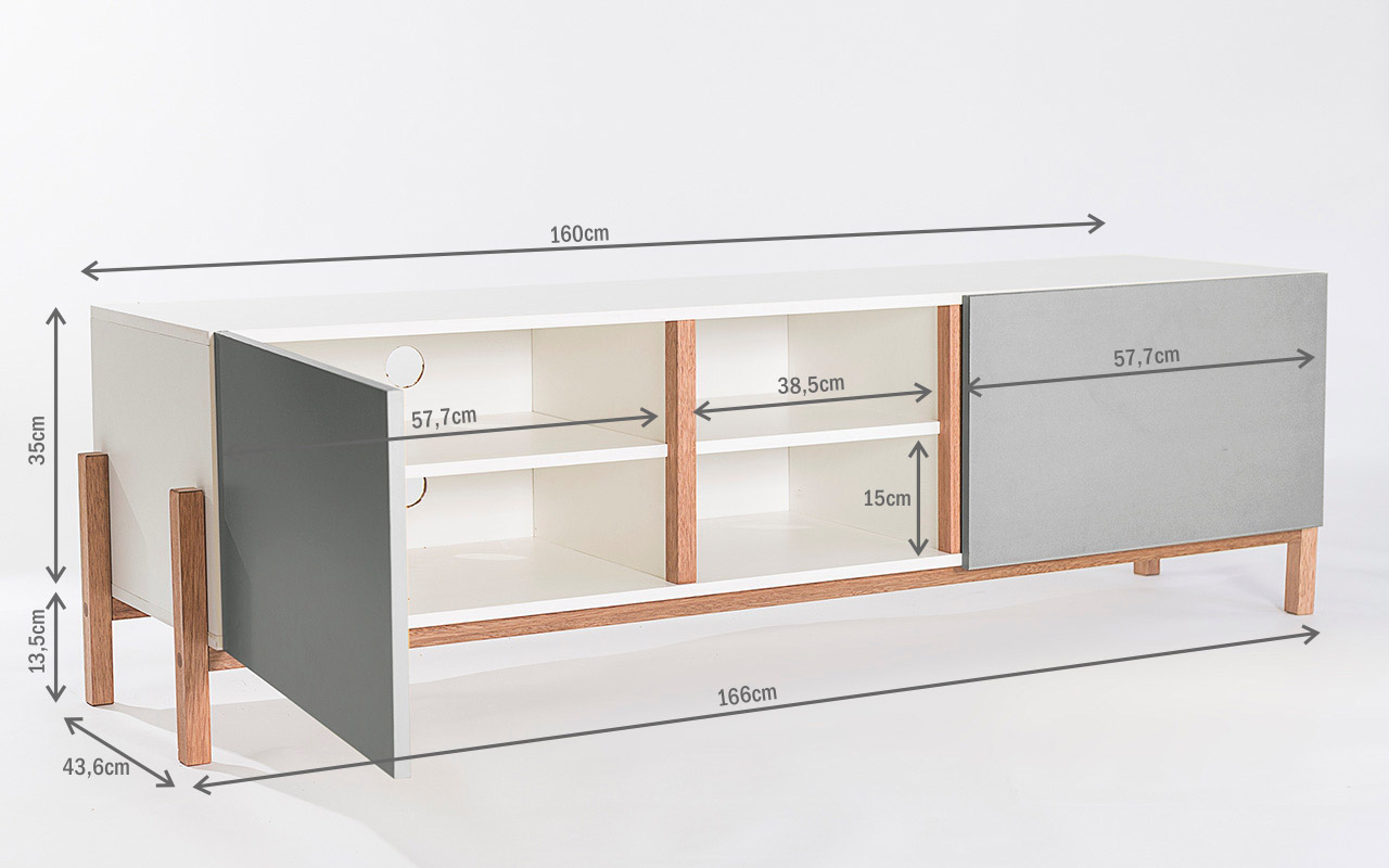 RACK TV CONTEMPORÂNEO MODERNO ERIC 1600 MDF BRANCO PÉS MADEIRA COR ...