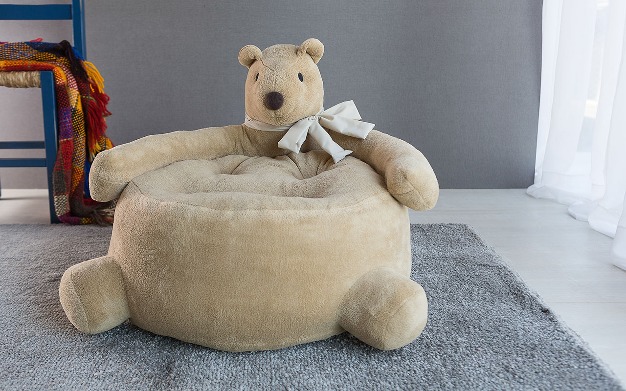 Idea Store - Compre (SOFÁ PUFF INFANTIL DE URSO PELÚCIA ESCURA PARA ...