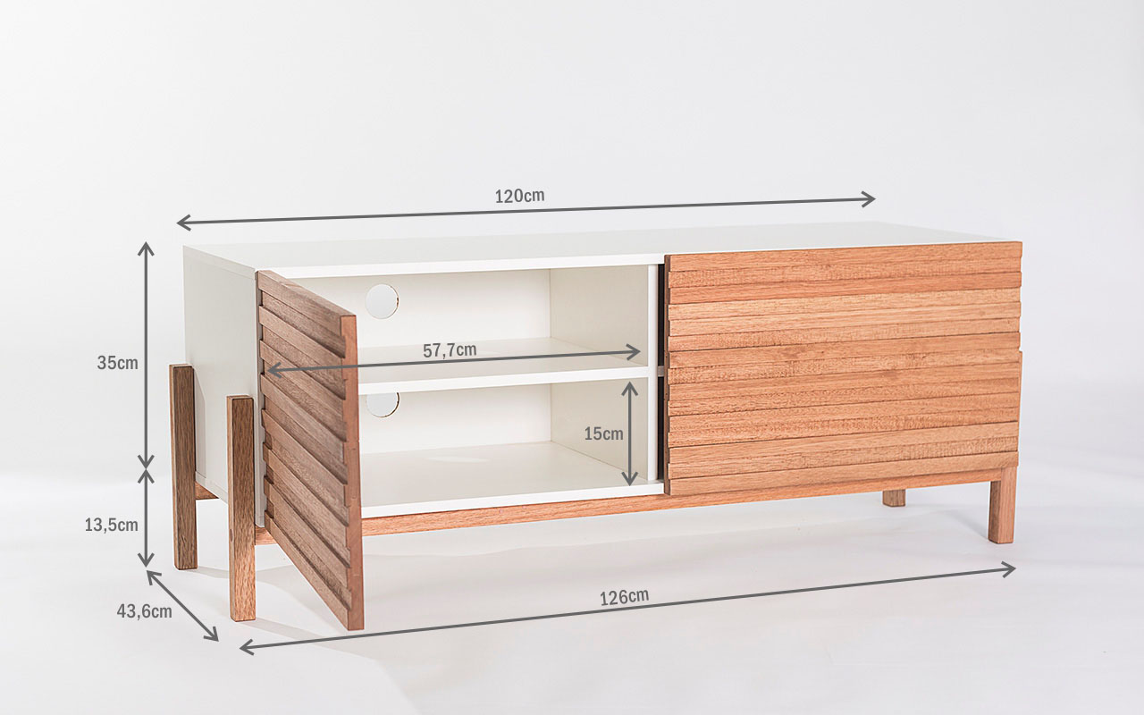 RACK TV CONTEMPORÂNEO MODERNO ERIC 1200 MDF BRANCO PÉS MADEIRA COR ...