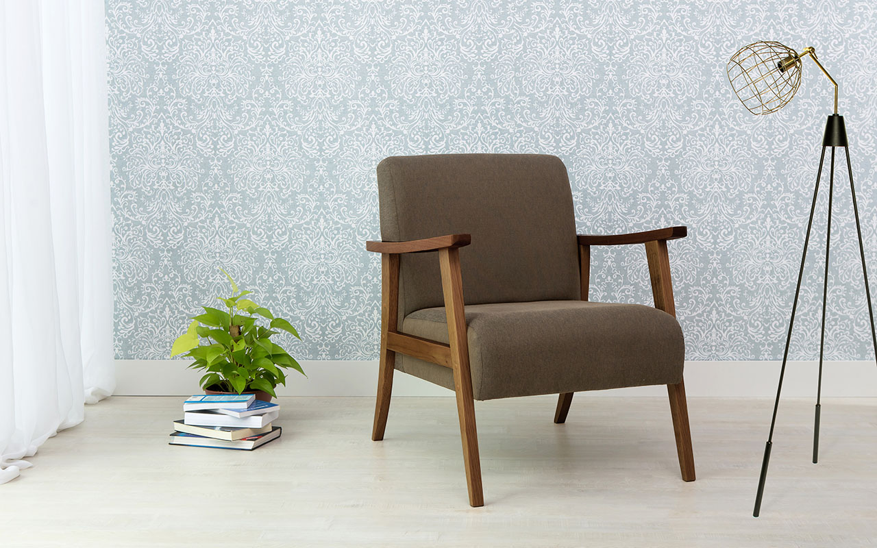 POLTRONA PARA QUARTO - POLTRONA INDIVIDUAL DE MADEIRA ESTOFADA COR ...