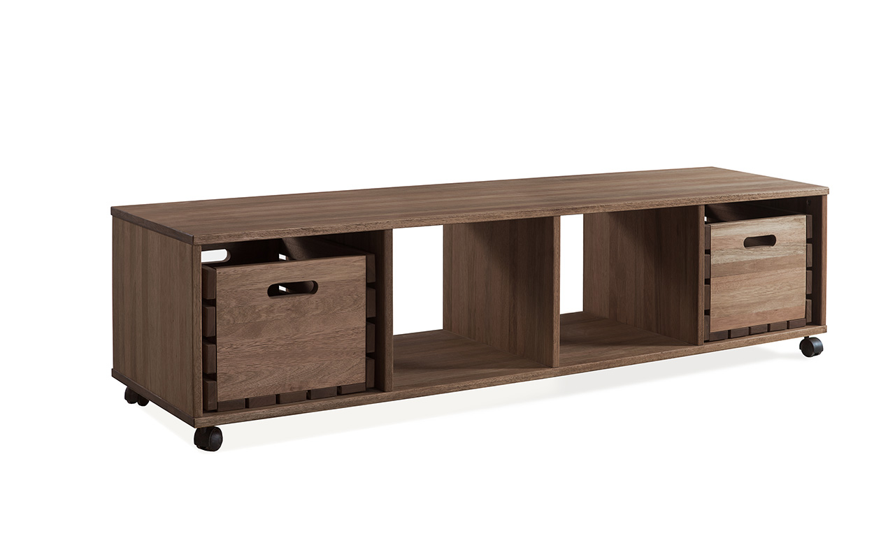RACK MADEIRA MACIÇA HARVEST 162X42X41,5 CM - STAIN NOGUEIRA- Compre na ...
