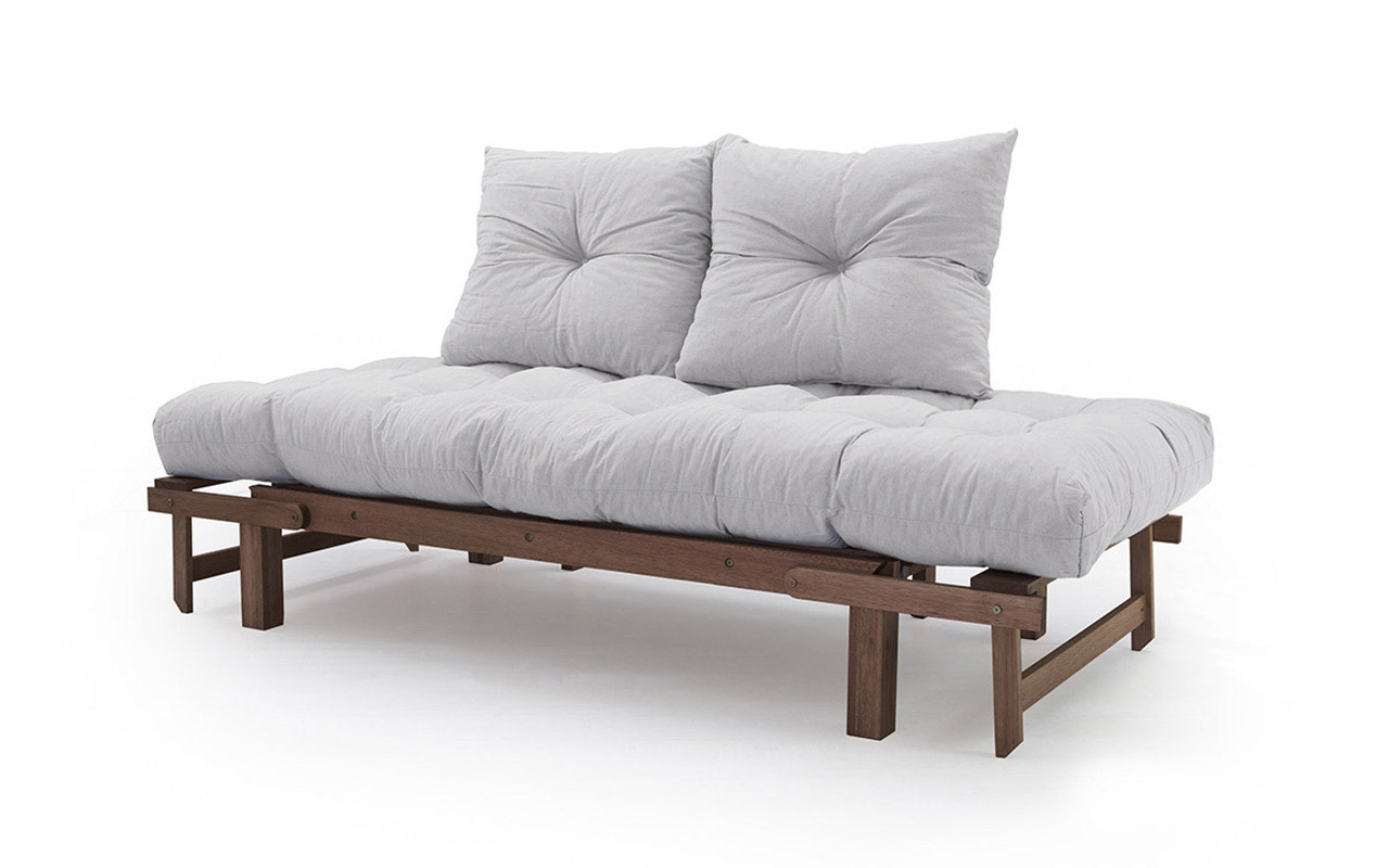 SOFÁ CAMA FUTON COUNTRY COMFORT BRANCO ACINZENTADO 190x80x83 CM ...
