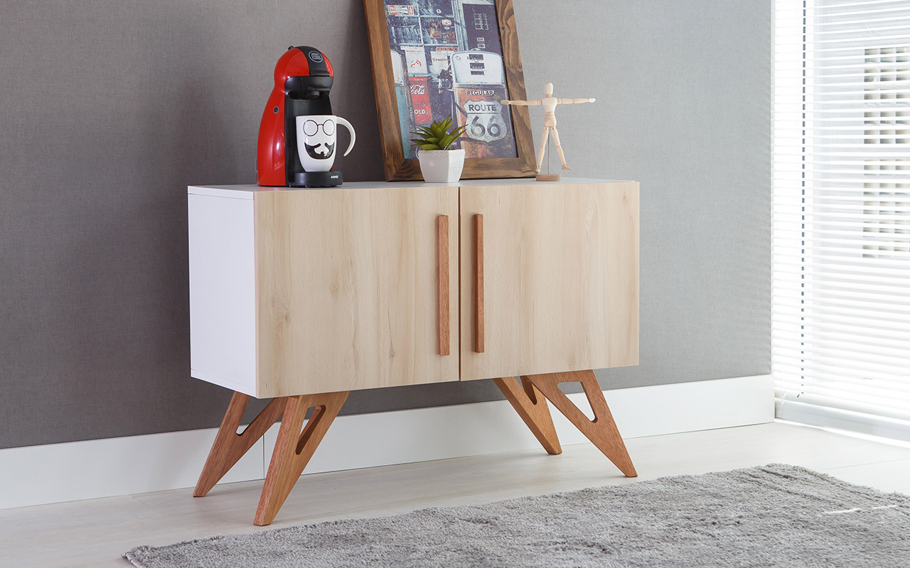 ARMÁRIO BALCÃO BUFFET COLORIDO PARA SALA DE JANTAR 2 PORTAS FAIA ESTILO ...