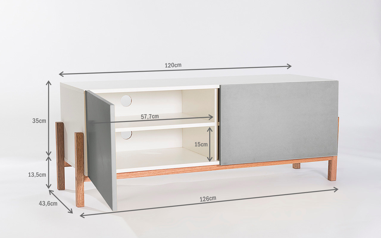 RACK TV CONTEMPORÂNEO MODERNO ERIC 1200 MDF BRANCO PÉS MADEIRA COR ...