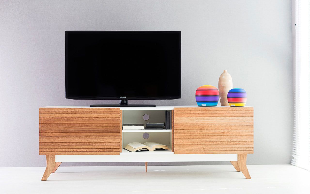 RACK TV VINTAGE 1600 MDF BRANCO 2 PORTAS DE MADEIRA 160x44x55 CM ...