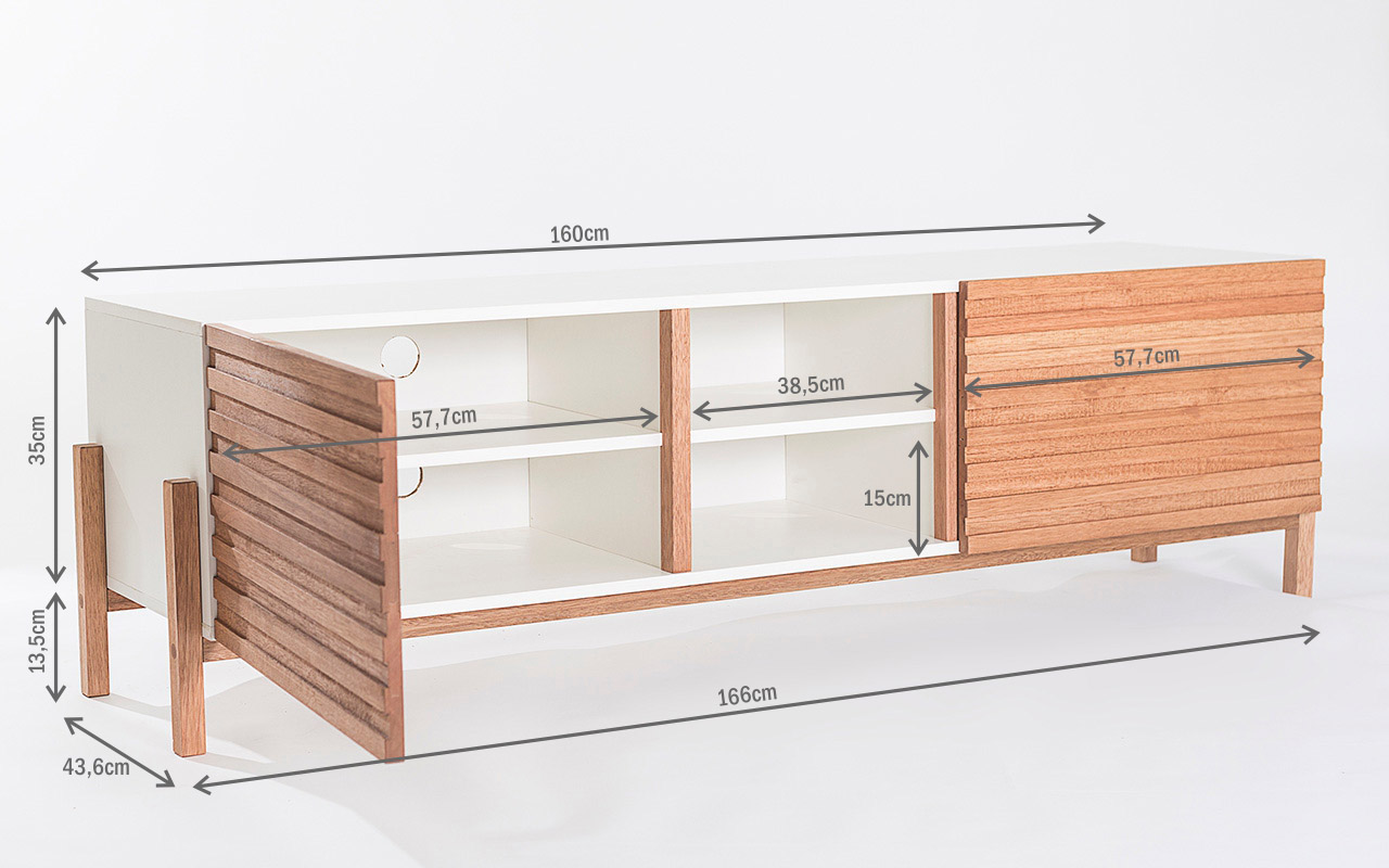 RACK TV CONTEMPORÂNEO MODERNO ERIC 1600 MDF BRANCO PÉS MADEIRA COR ...