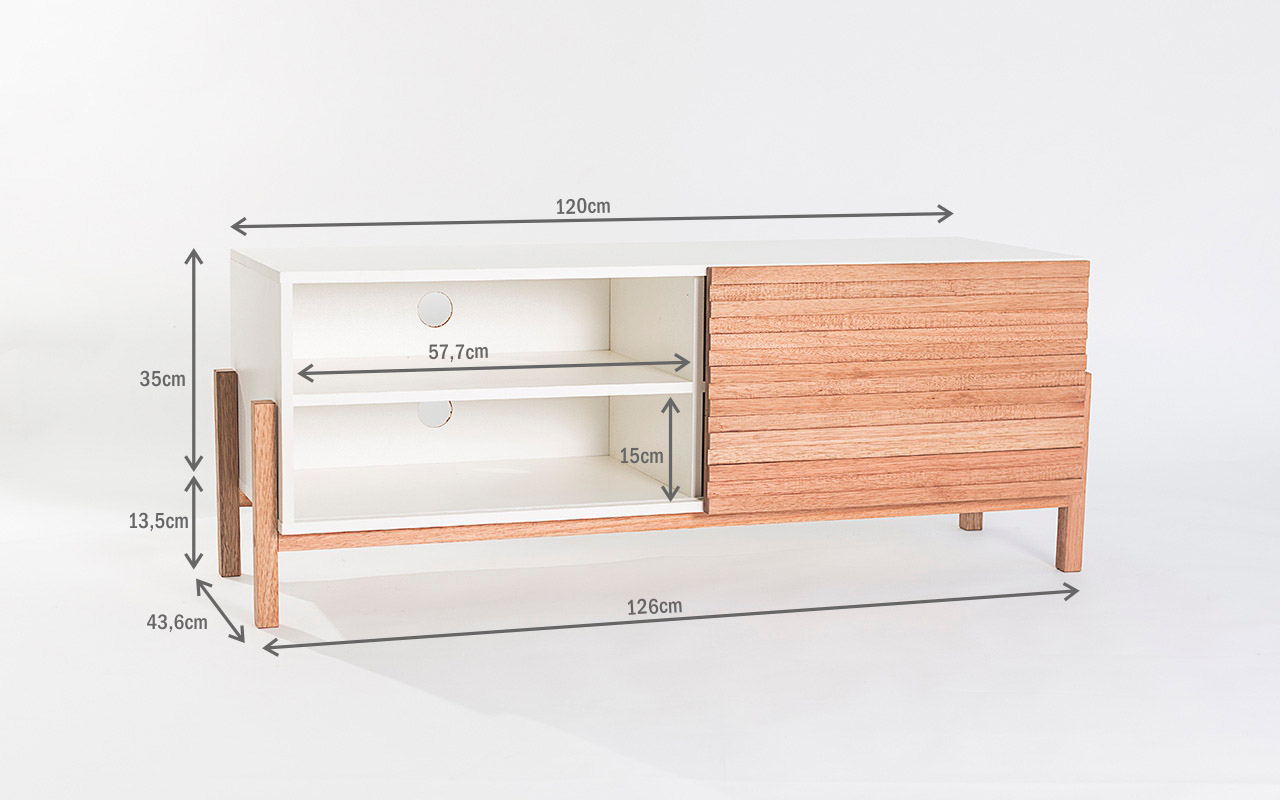 RACK TV CONTEMPORÂNEO MODERNO ERIC 1200 MDF BRANCO PÉS MADEIRA COR ...