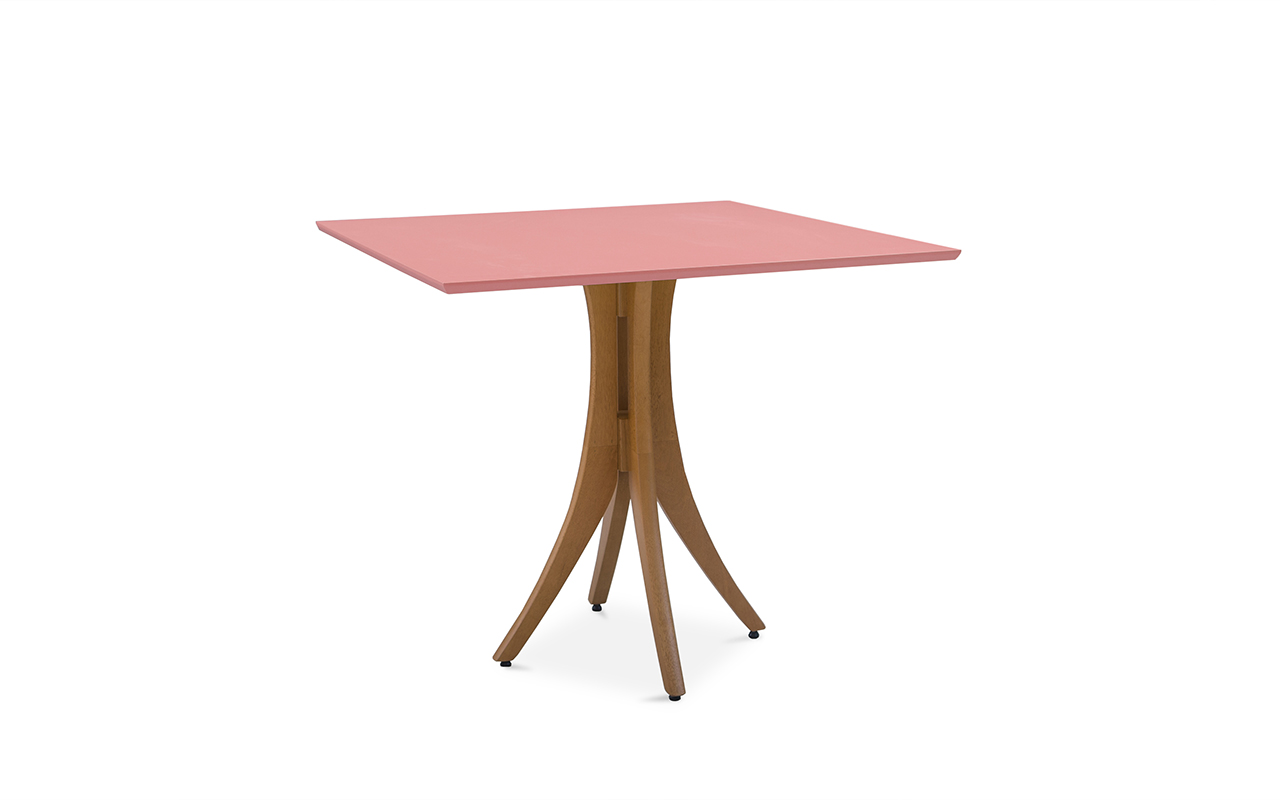 MESA DE JANTAR 4 CADEIRAS QUADRADA JULIETTE 90X90X77CM JATOBÁ E ROSA ...