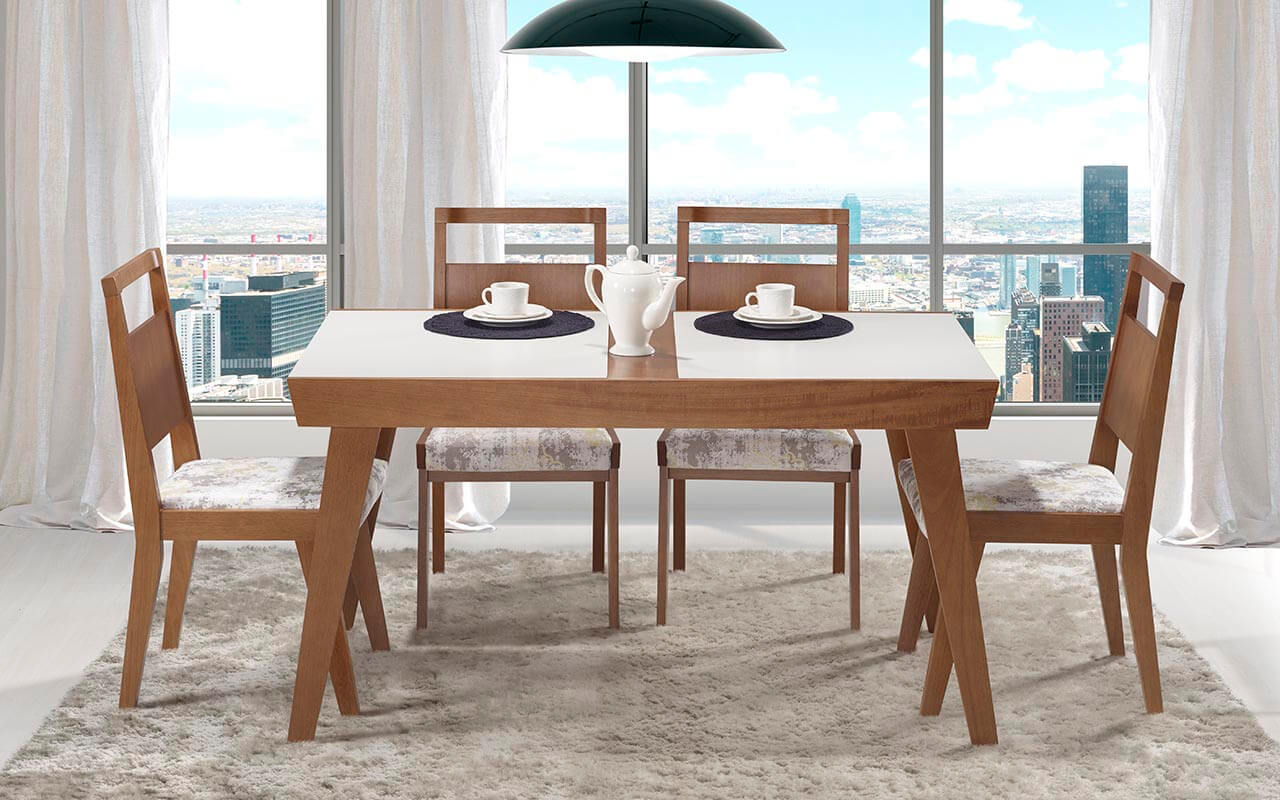 MESA DE JANTAR ELÁSTICA EXTENSÍVEL DE MADEIRA MACIÇA COLORIDA BRANCA ...