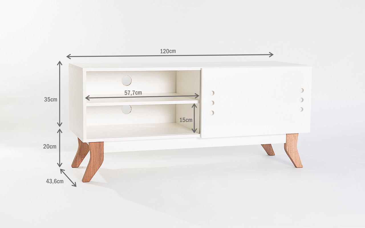 RACK BRANCO PARA TV VINTAGE 1200 MDF PÉS MADEIRA COR JATOBÁ PORTA ...