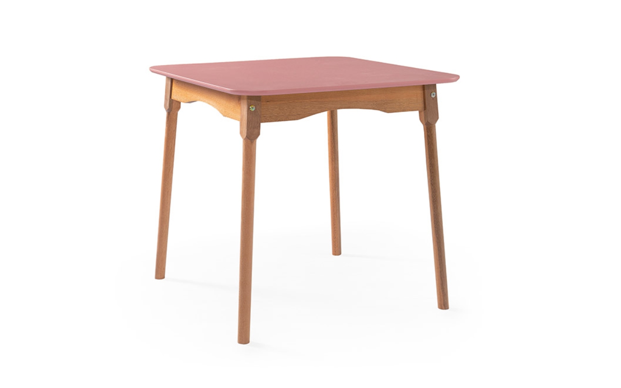 MESA PARA SALA DE JANTAR MIMO BASE VERNIZ JATOBÁ E TAMPO LACA ROSA ...